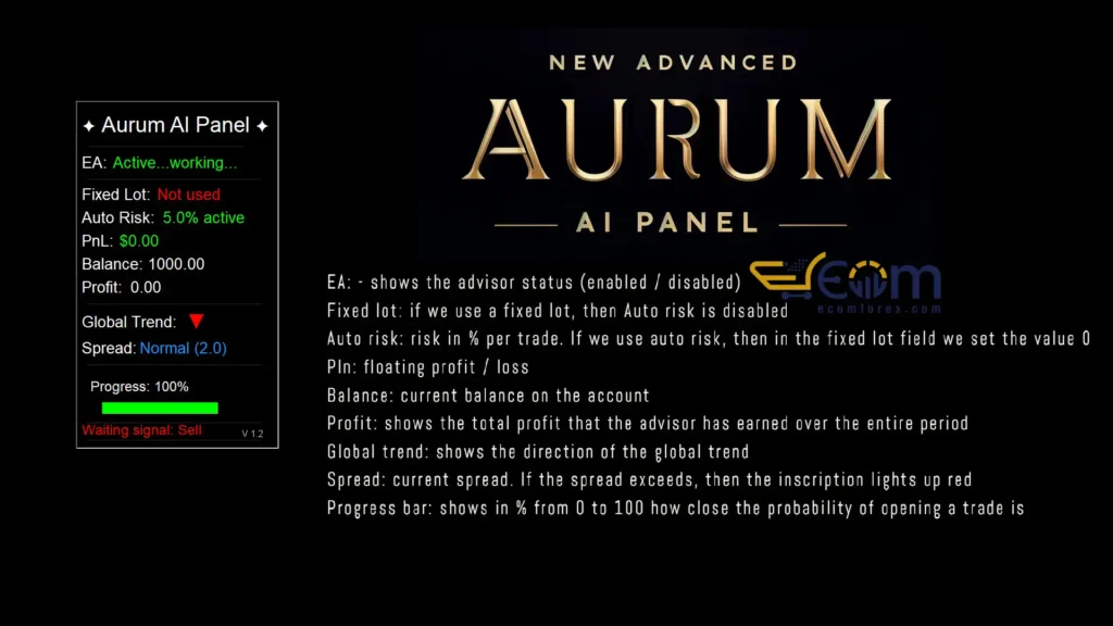 Aurum AI MT4 V1.2 - Original Version(1431+) add SetFiles
